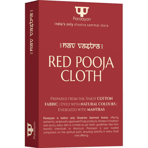 Paraayan Nav-Vastra Red Pooja Cloth | Handwoven from Fine Fabric, Cott